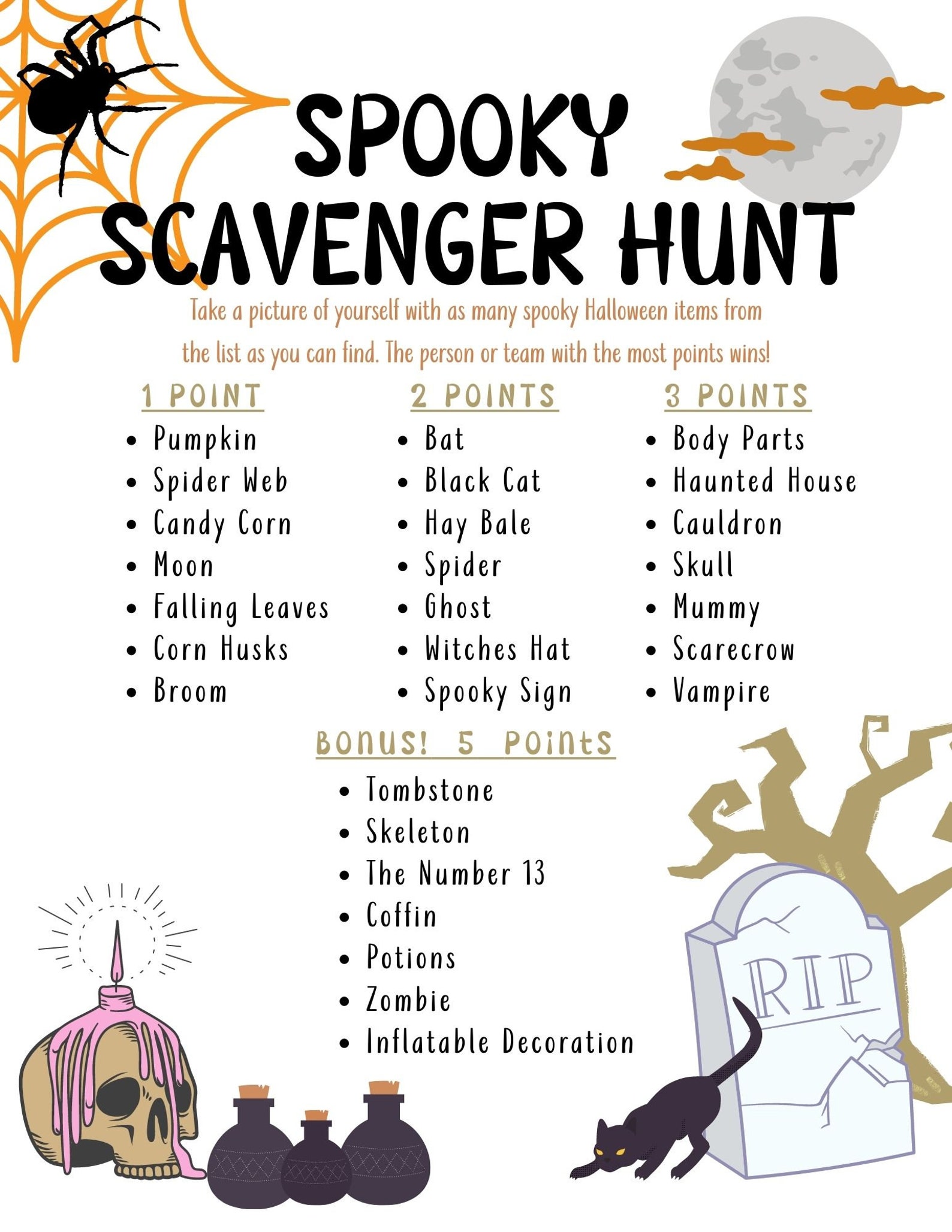 Spooky Neighborhood Scavenger Hunt - Etsy