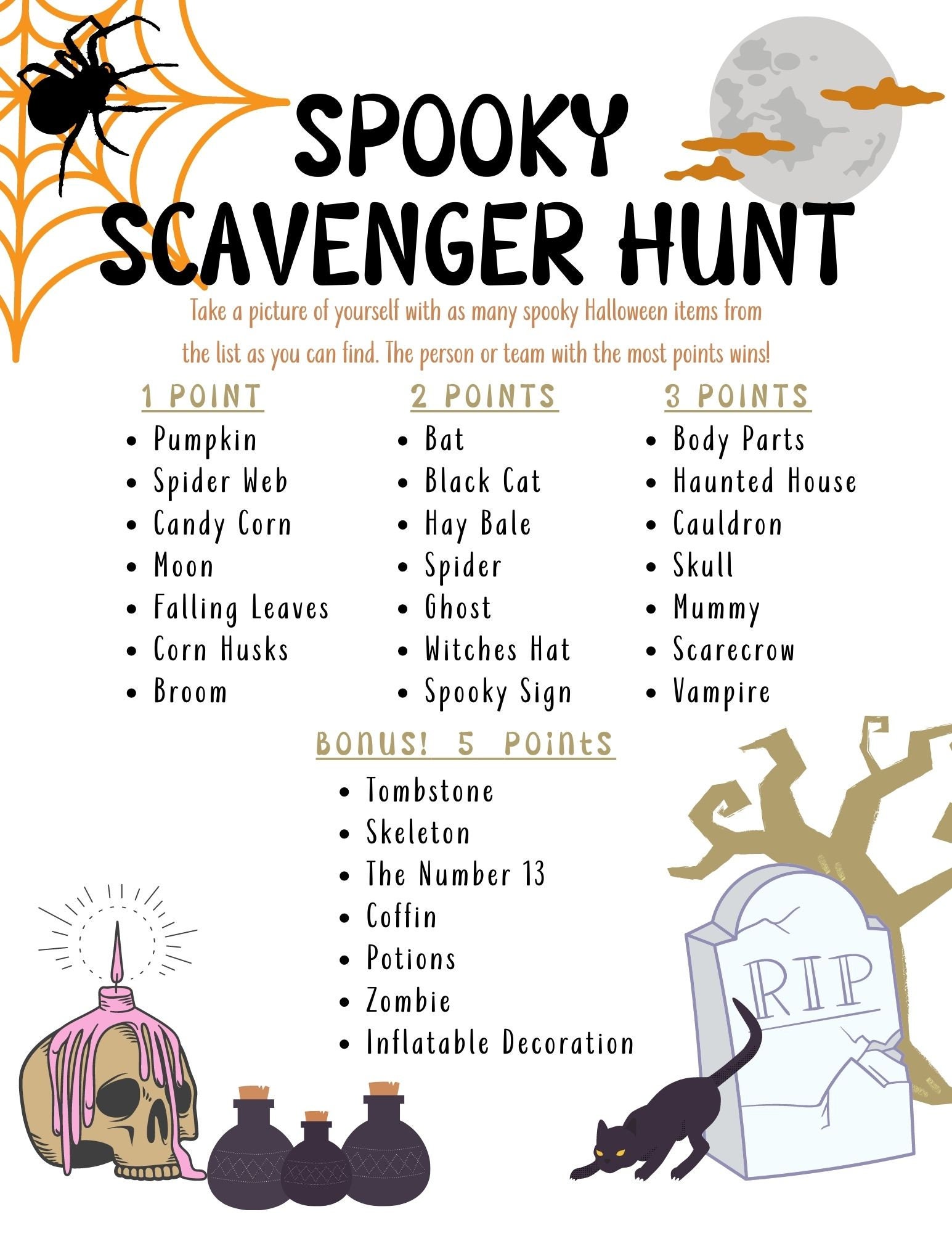 Spooky Neighborhood Scavenger Hunt - Etsy