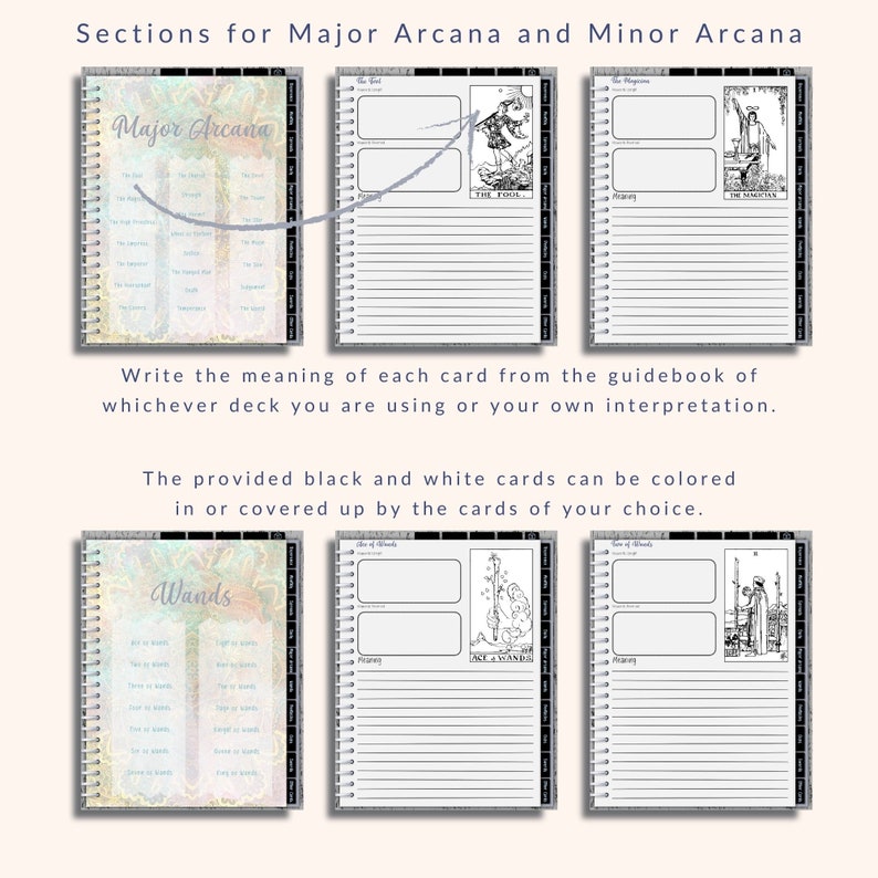 Digital Tarot Journal Notebook for Tarot Card Readings - Etsy