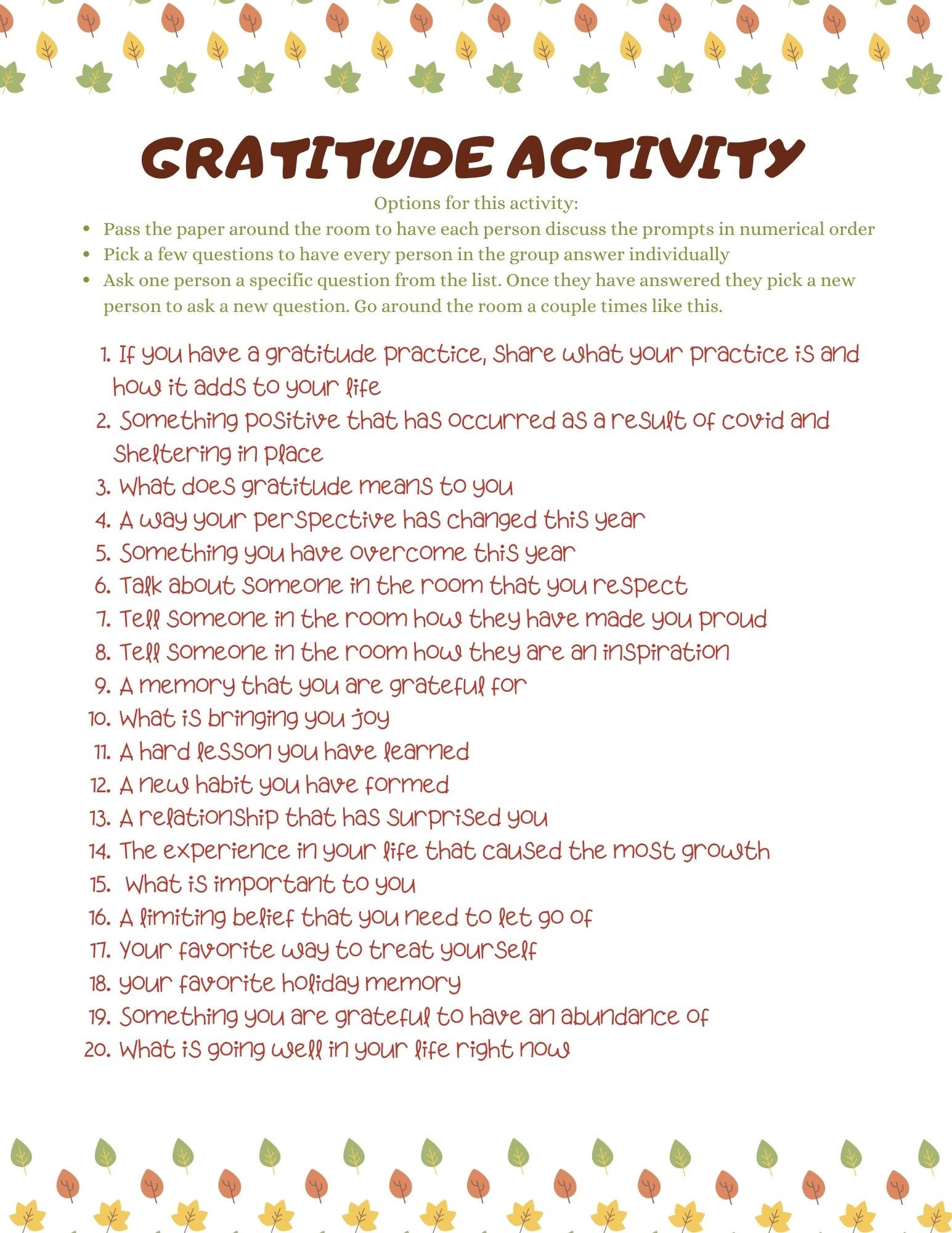 Thanksgiving Gratitude Activity, Friendsgiving Gratitude Activity ...