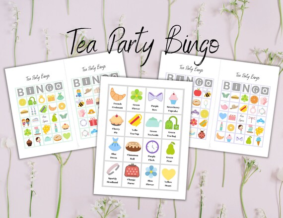 Tea Party Bingo Game Kid's Printable Bingo Game - Etsy