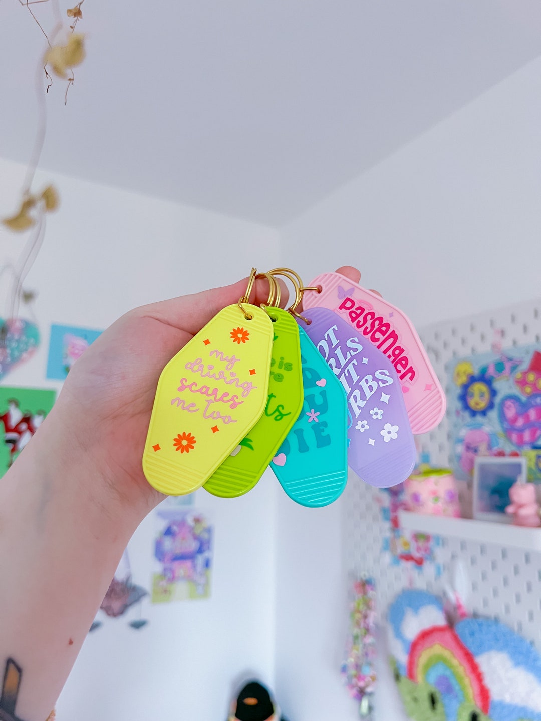 Pastel Motel Keyring - Etsy