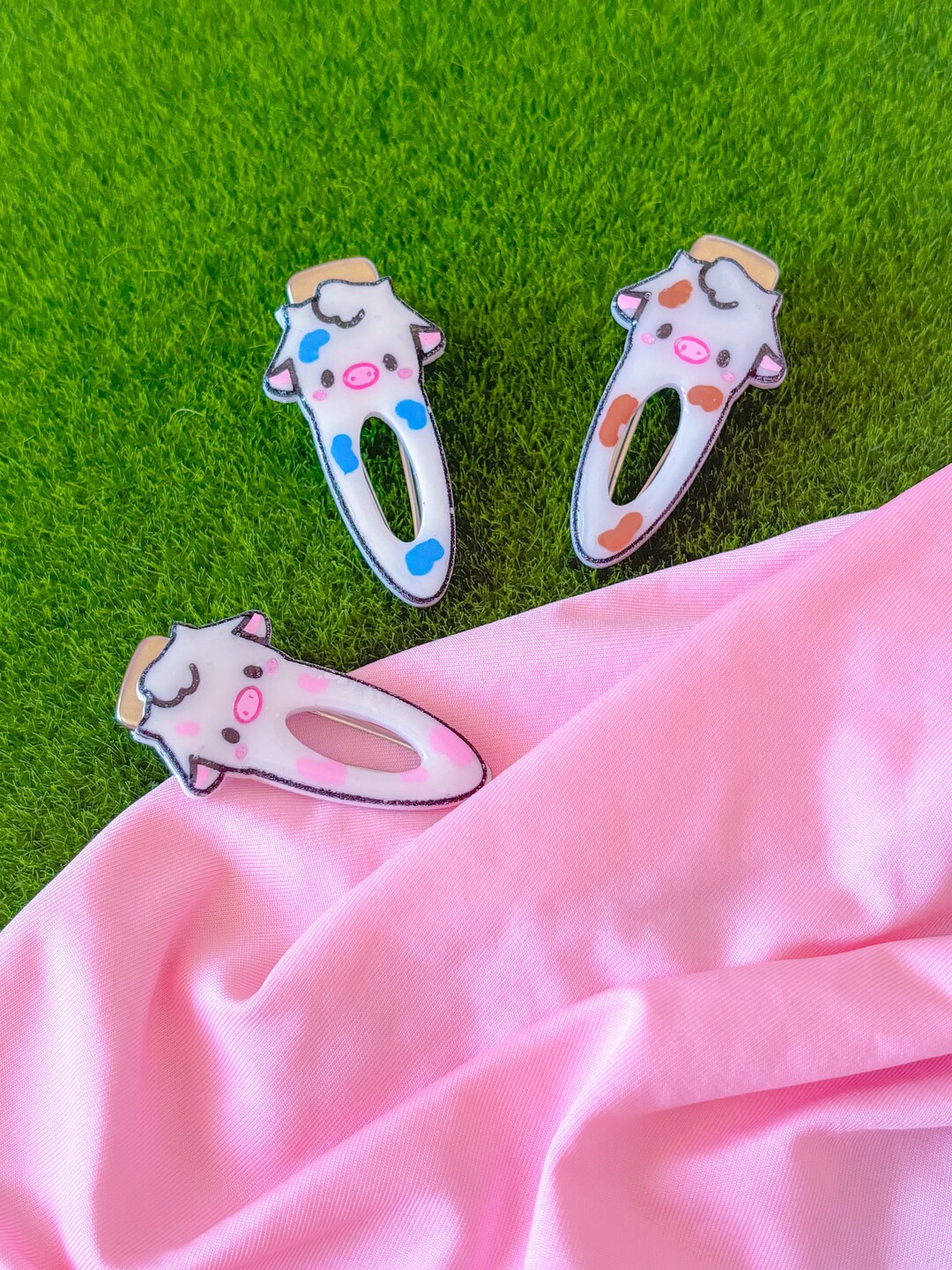 CUSTOM COW BARETTE | Hair Clip | Kawaii Cow | Cute | Cottagecore - Etsy