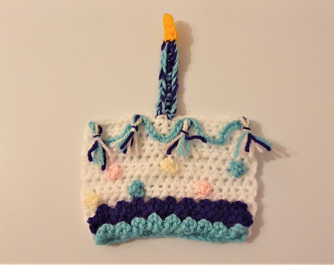 Birthday Cake Applique,happy Birthday Cake,crochet Cake Applique ...