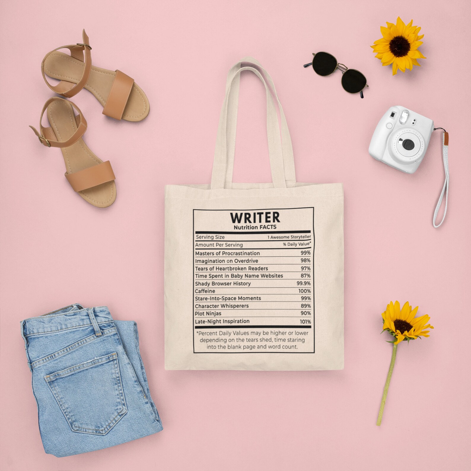 Writer Nutrifacts Tote Bag - Gift to Writers - Writer Gift - Organic ...