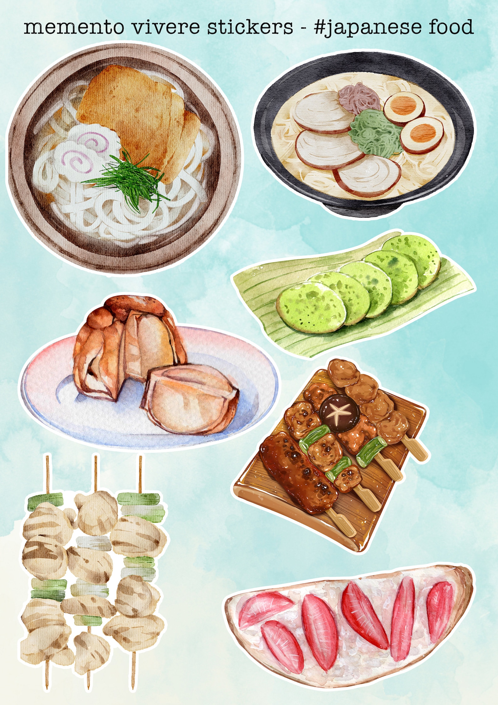 90+ Cute Japanese Food Stickers | Kawaii Food Stickers | Sushi Stickers ...