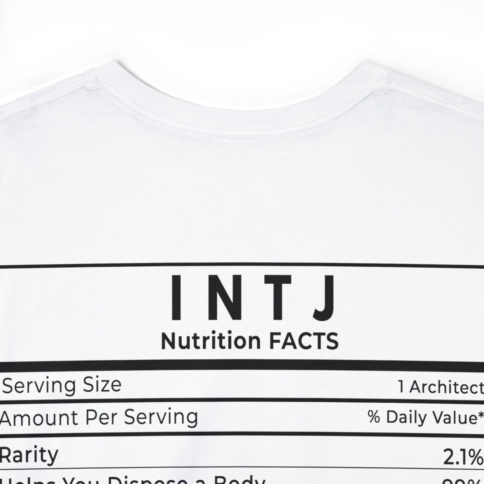 White Intj Nutrifact Unisex Heavy Cotton Tee - Intj Nutrifact Shirt for ...