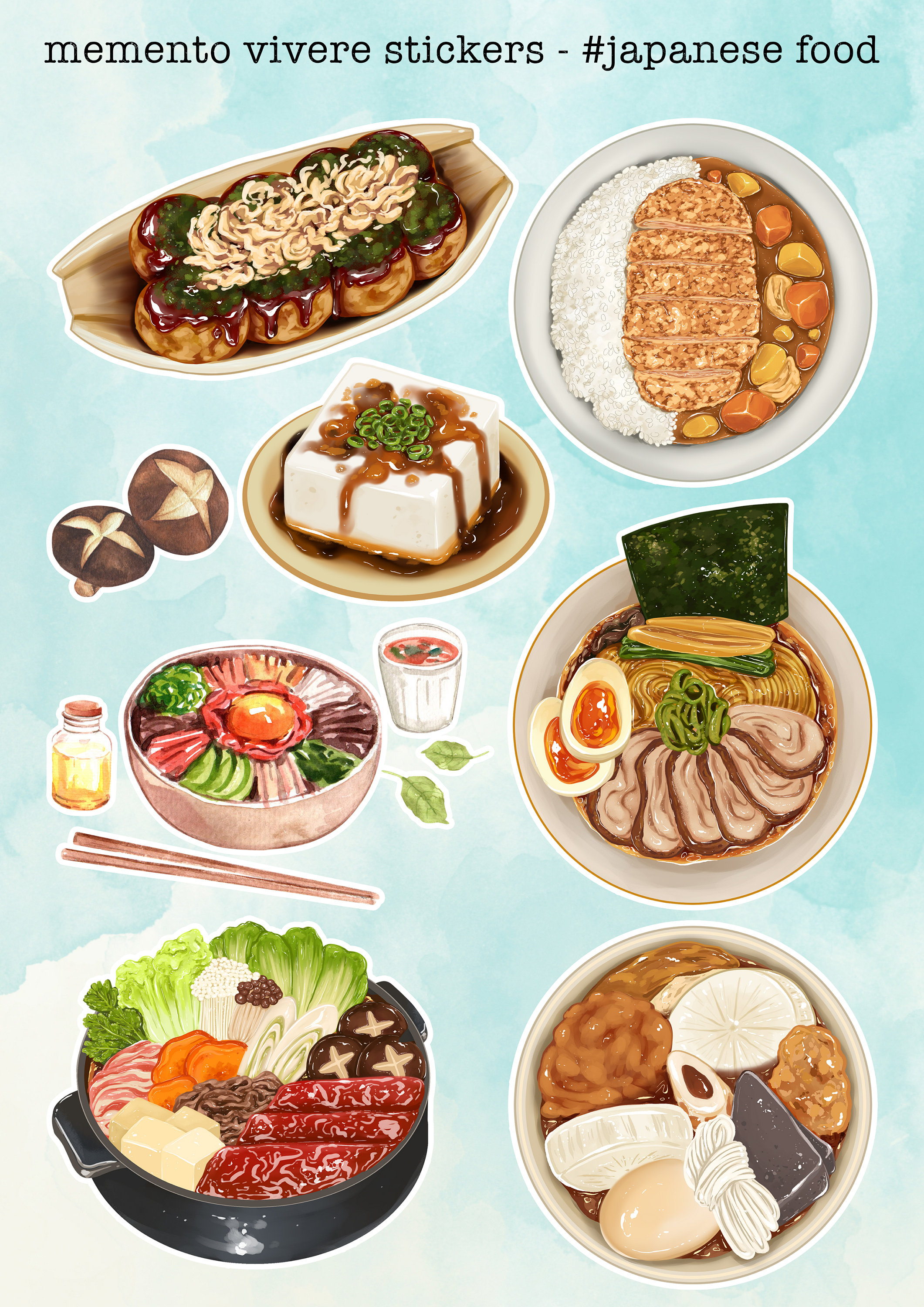 90+ Cute Japanese Food Stickers | Kawaii Food Stickers | Sushi Stickers ...