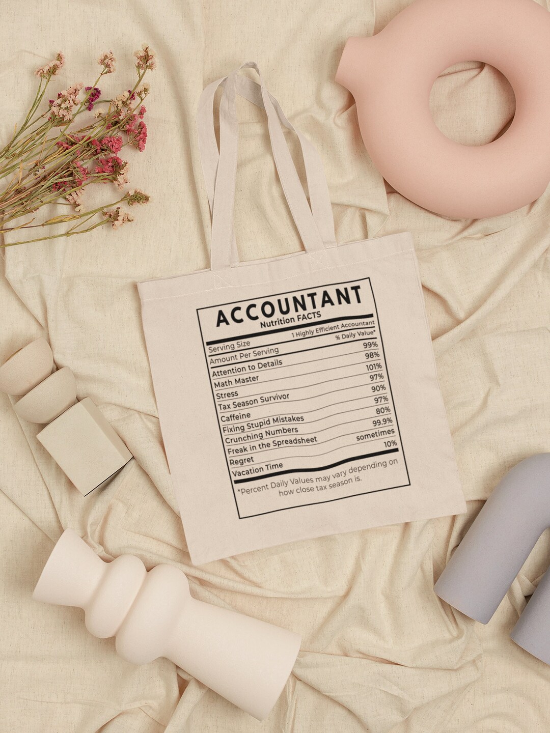 Accountant Nutrifacts Tote Bag - Gift to Accountants - Cotton Canvas ...