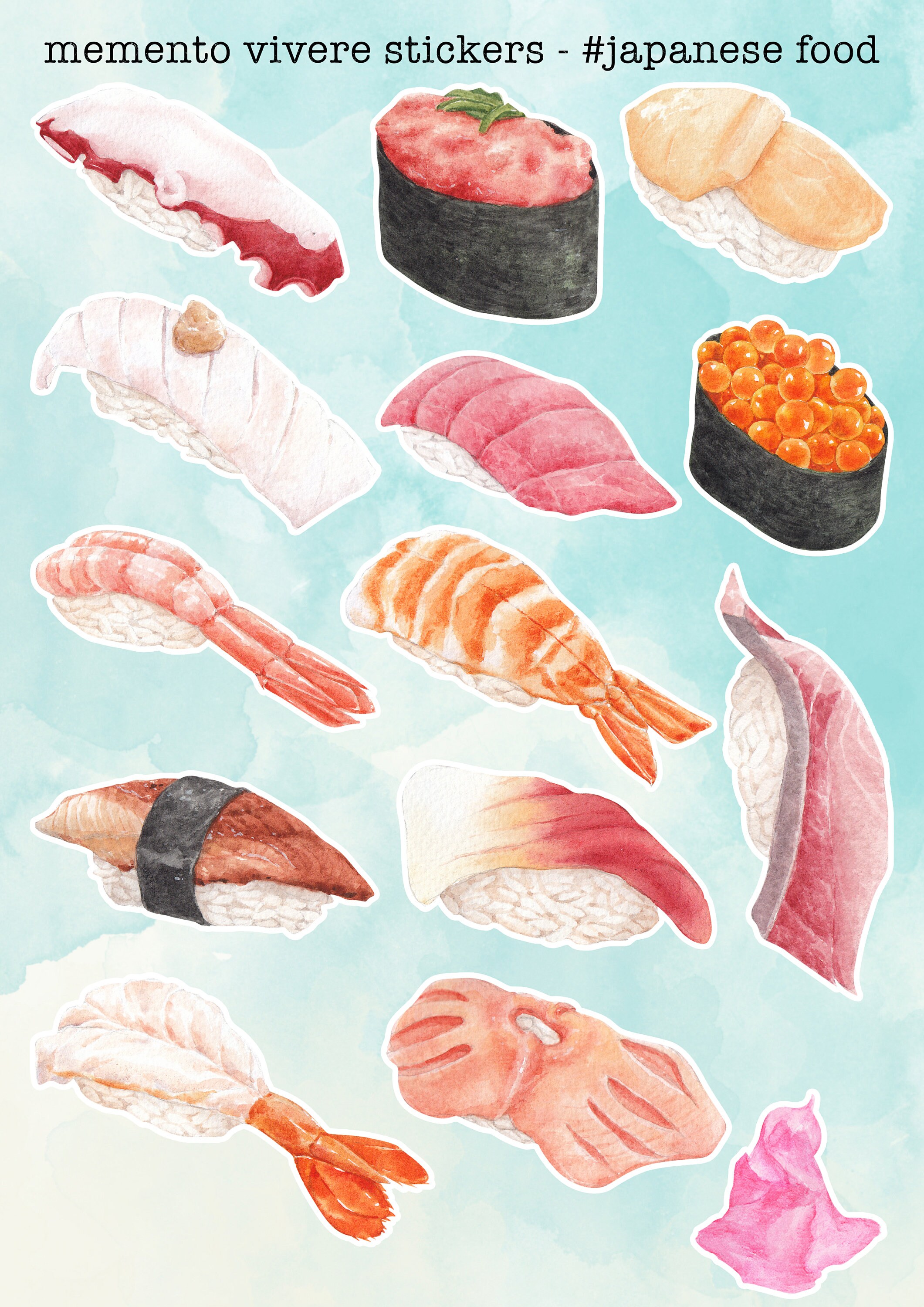 90+ Cute Japanese Food Stickers | Kawaii Food Stickers | Sushi Stickers ...