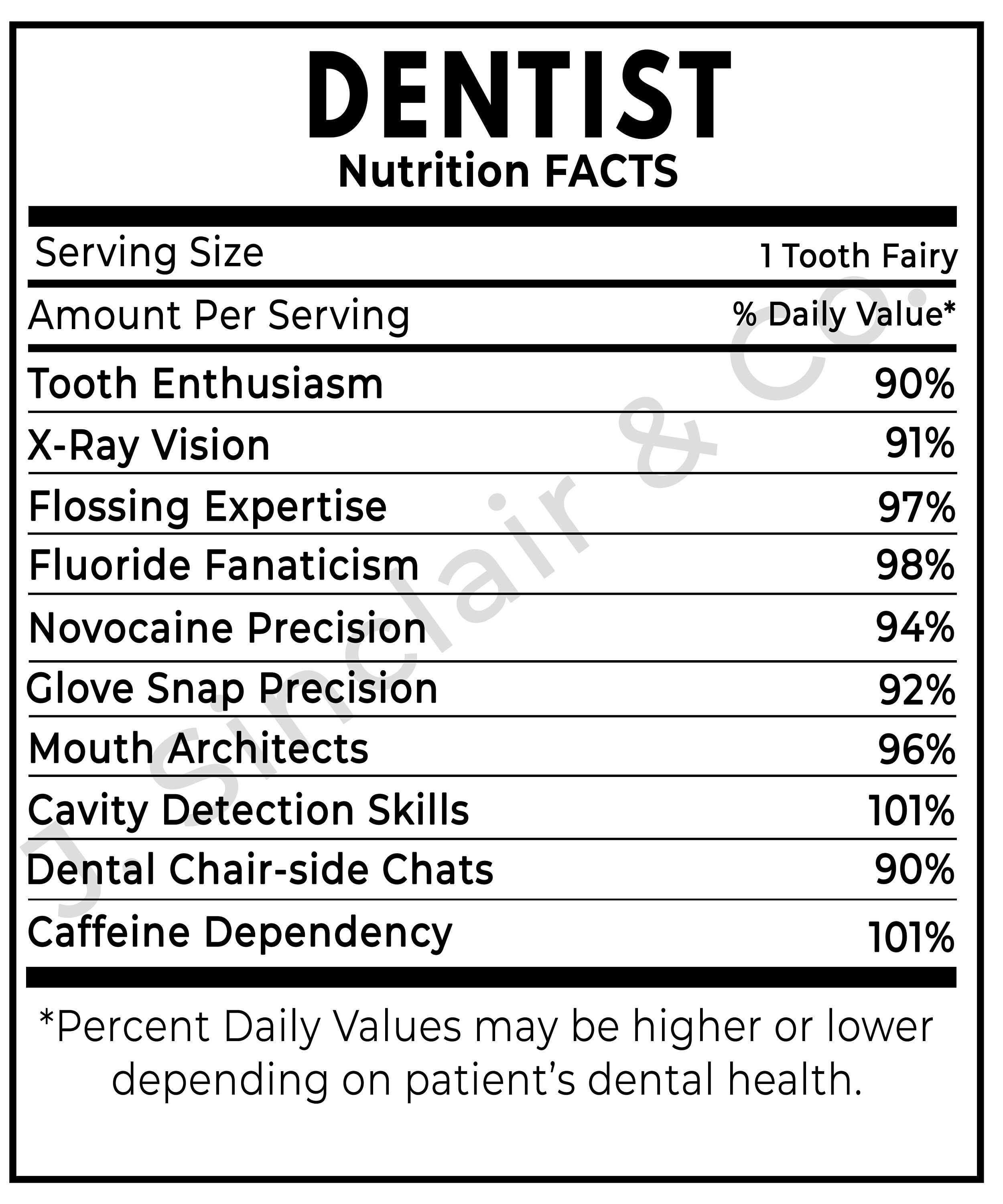 Dentist Nutrifacts - Dentist Nutrition Facts T-shirt - Gifts for ...