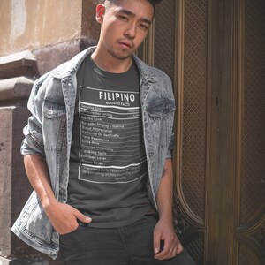 Filipino Nutrifacts - Filipino Funny Nutrition Facts T-shirt - Pinoy Nutrifacts Shirt - Gifts ...