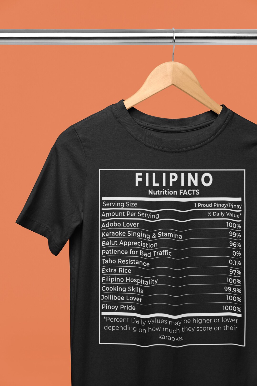 Filipino Nutrifacts - Filipino Funny Nutrition Facts T-shirt - Pinoy Nutrifacts Shirt - Gifts ...