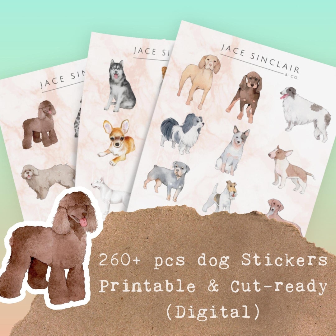 260+ Dog Sticker Pack (22 Pages) | Dog Stickers | Printable & Ready to ...