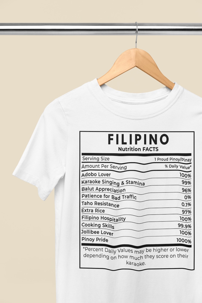 Black or Navy Filipino Nutrifacts - Filipino Funny Nutrition Facts T ...