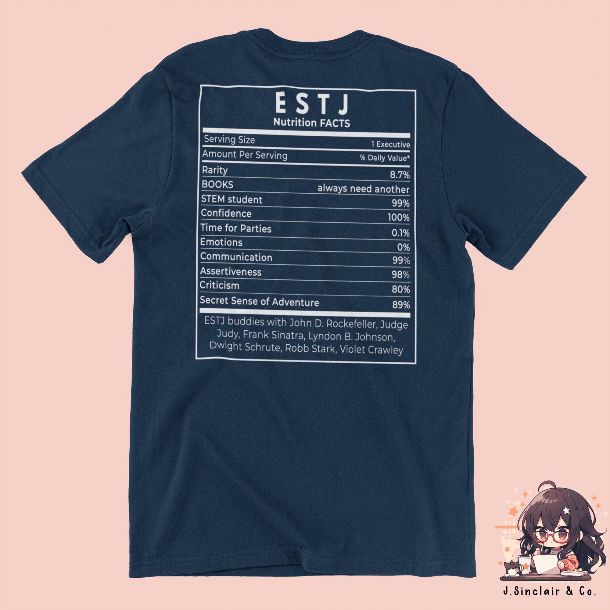 Black Navy Estj Nutrifact Unisex Heavy Cotton Tee - Estj Nutrifact ...