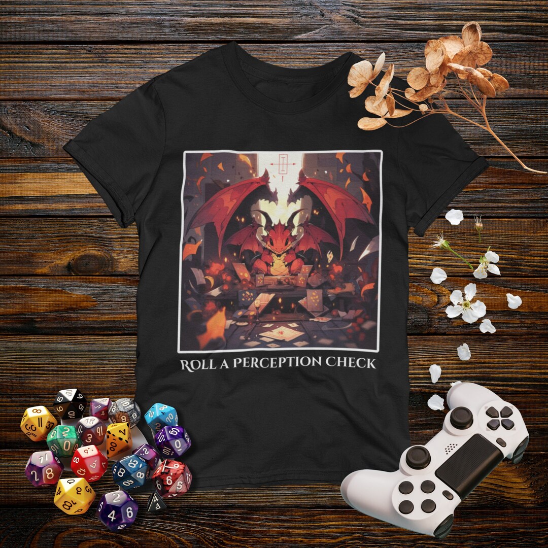 Black or Navy Roll a Perception Check Unisex T-shirt - Dungeon and ...