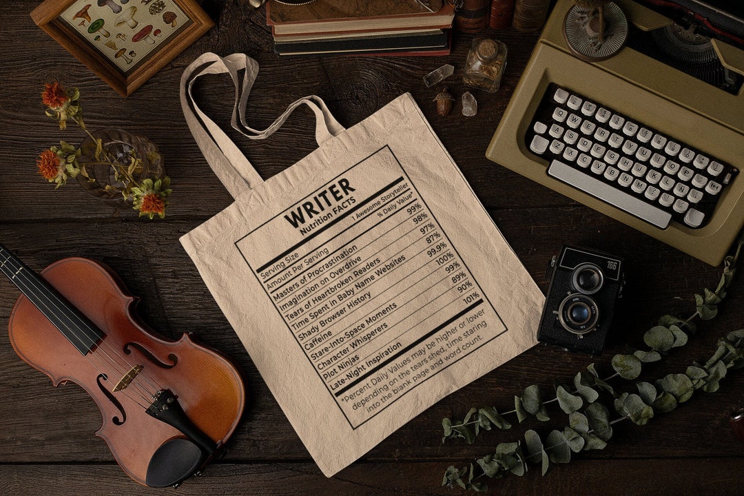 Writer Nutrifacts Tote Bag - Gift to Writers - Writer Gift - Organic ...