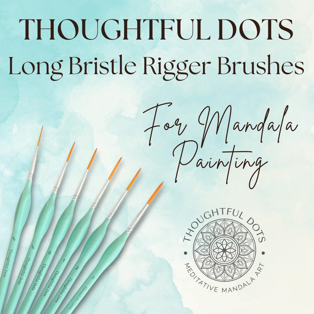 6 Piece Rigger Brush Set | Mandala Painting | Thoughtful Dots - Etsy