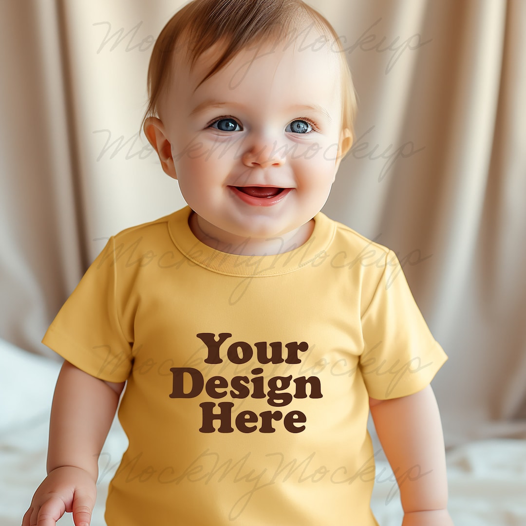 Butter Rabbit Skins 3322 Infant Fine Jersey Tee Mockup, Baby T-shirt ...