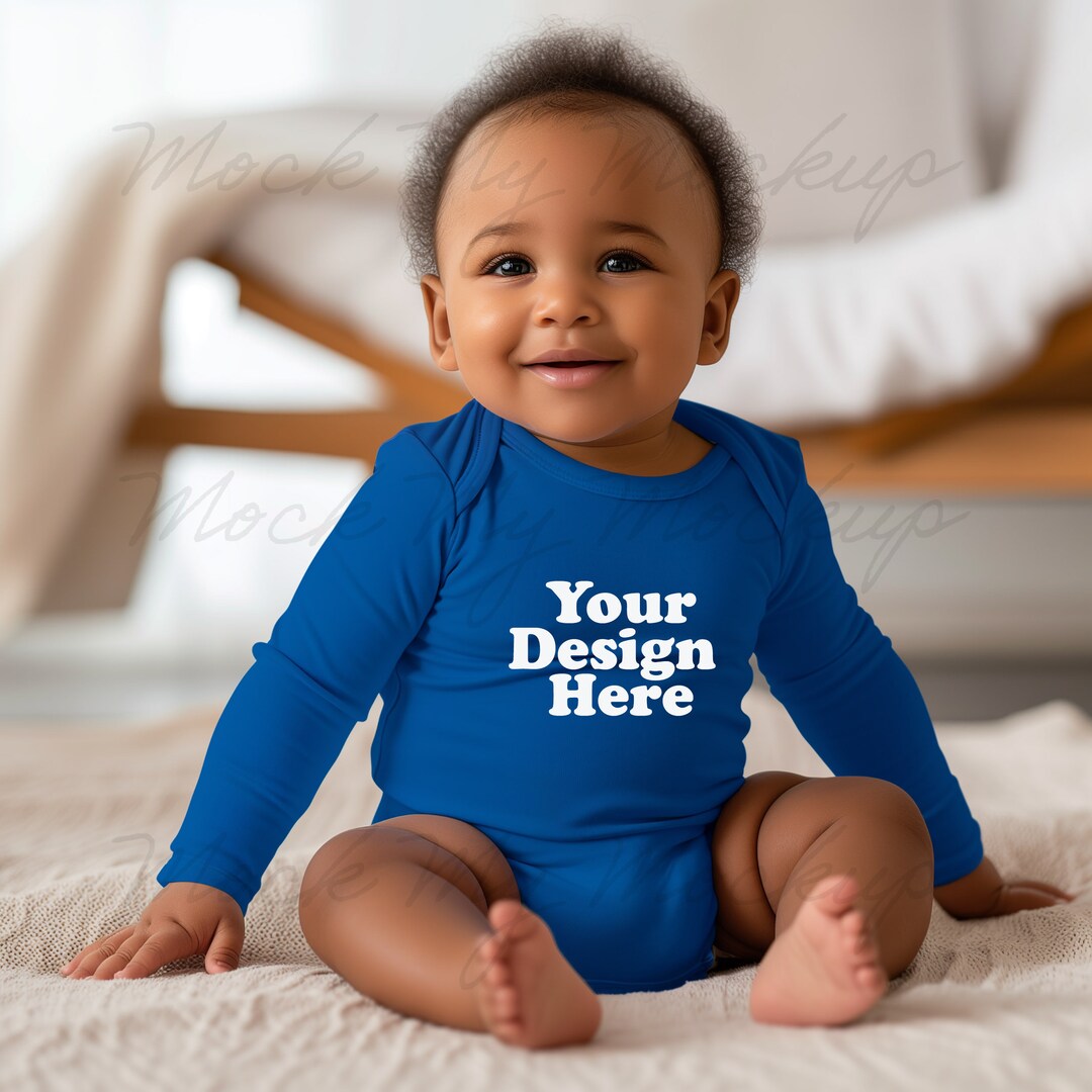 Royal Rabbit Skins 4411 Infant Long Sleeve Bodysuit Mockup Onesize ...