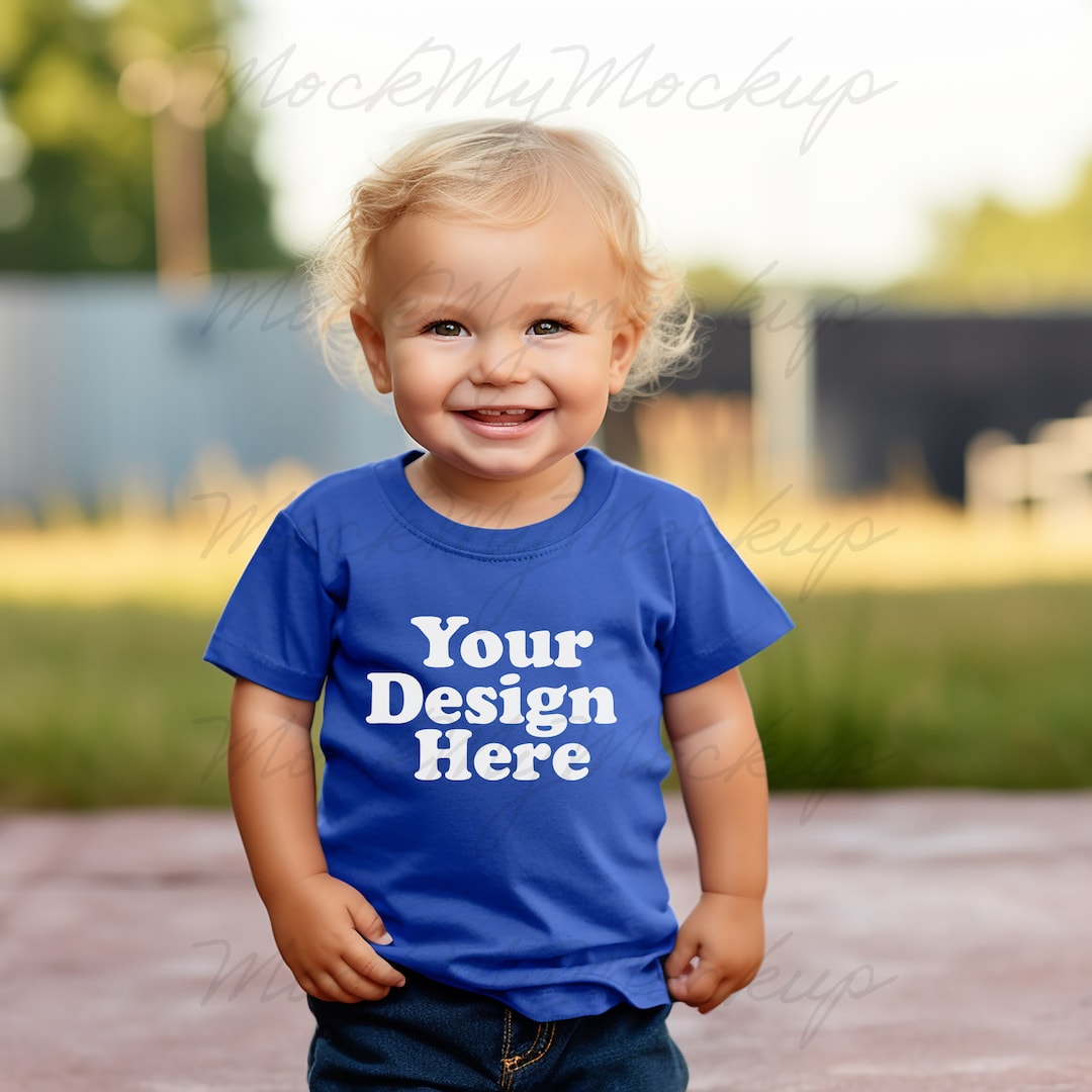 Royal Rabbit Skins 3321 Toddler's Fine Jersey Tee Mockup, Toddler T ...