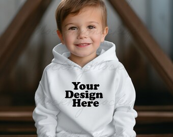 White Rabbit Skins 3326 Hoodie Mockup Toddler Pullover Fleece Hoodie ...