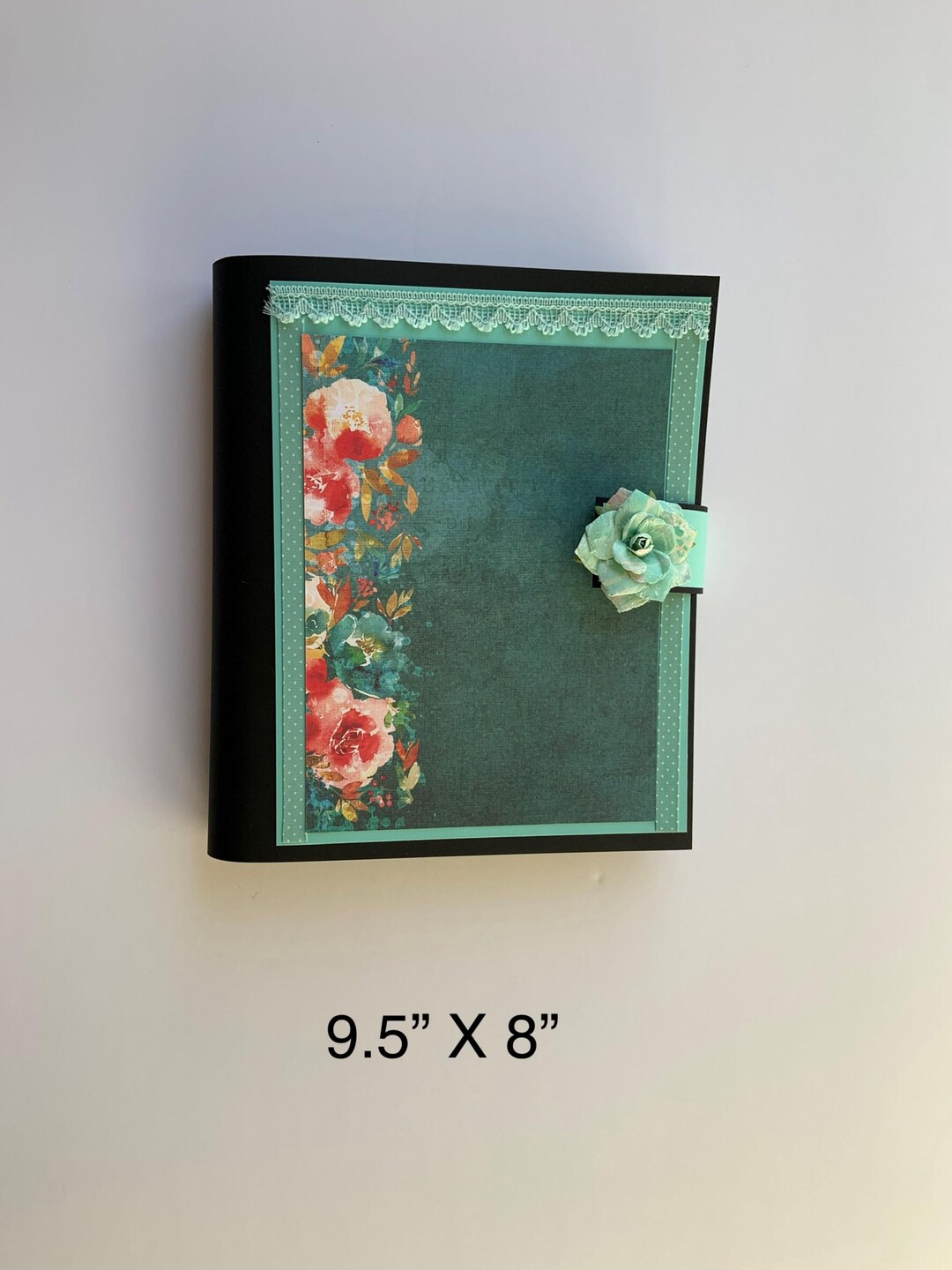 Completed Floral Scrapbook, Green Photo Album, Unique Birthday and ...