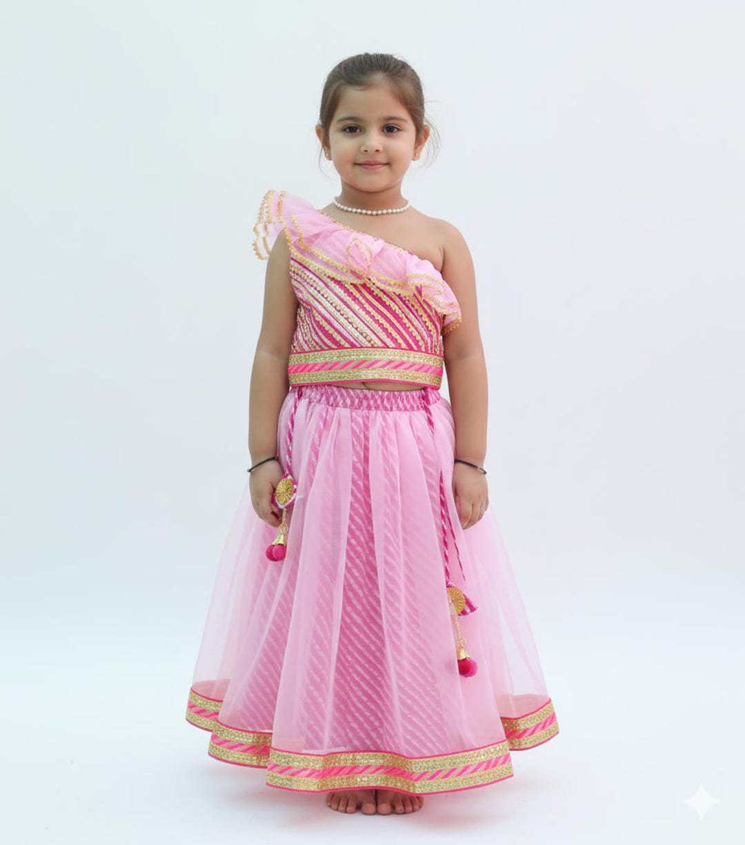 Off Shoulder Girls Pink Lehenga - Etsy