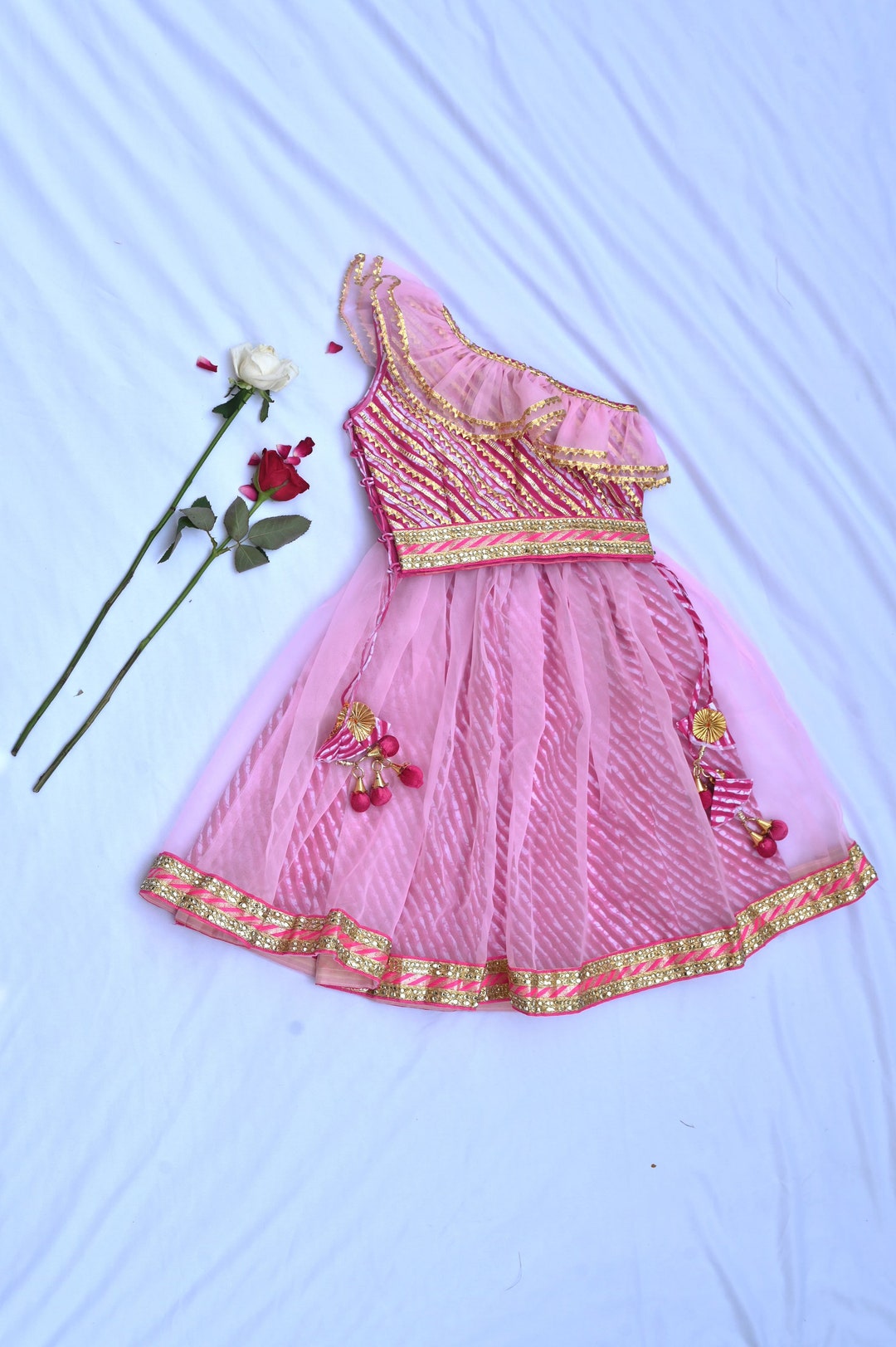 Off Shoulder Girls Pink Lehenga - Etsy
