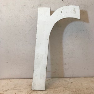 Antique Industrial Letter Letter R White Paint Letter R Sign Metal ...