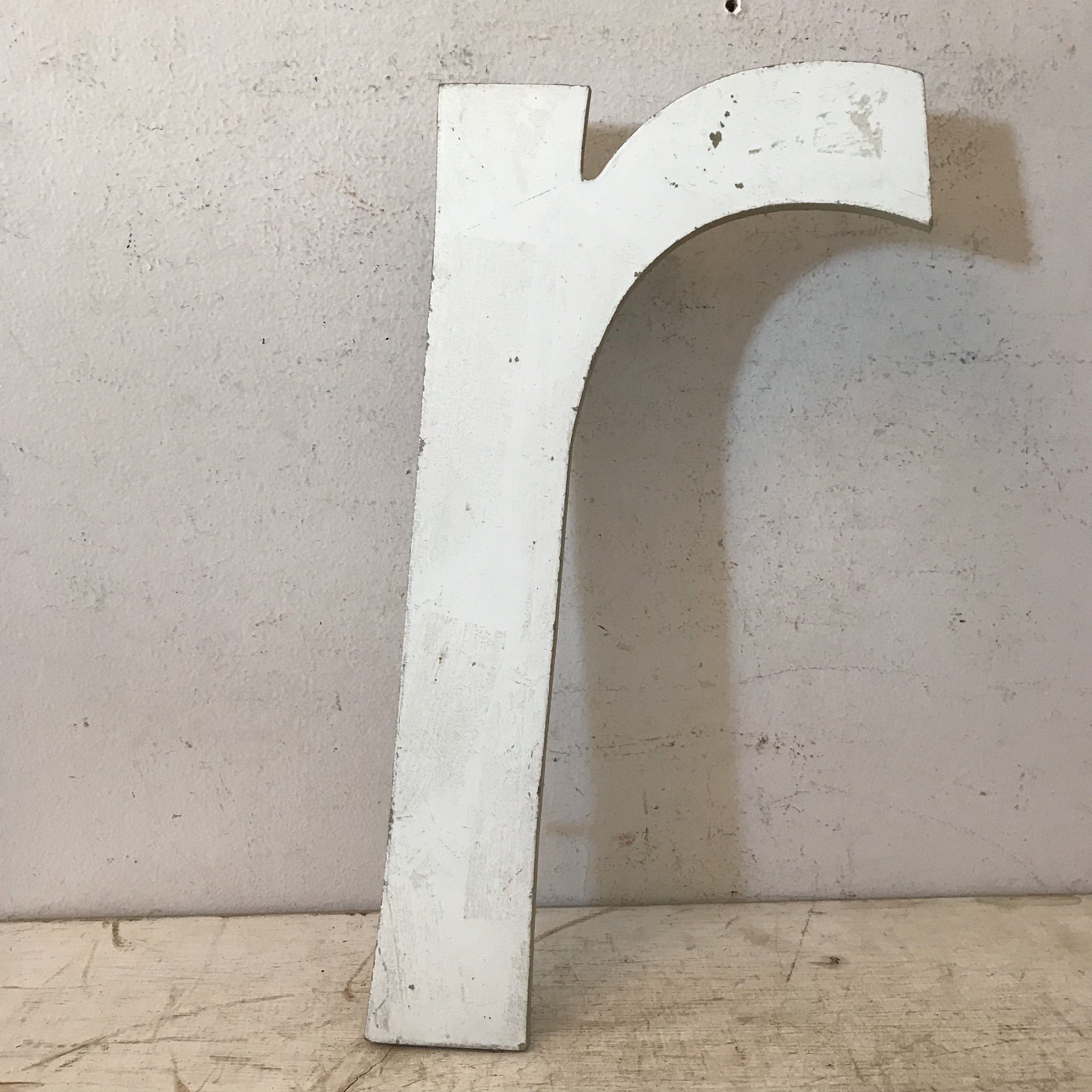 Antique Industrial Letter Letter R White Paint Letter R Sign Metal ...