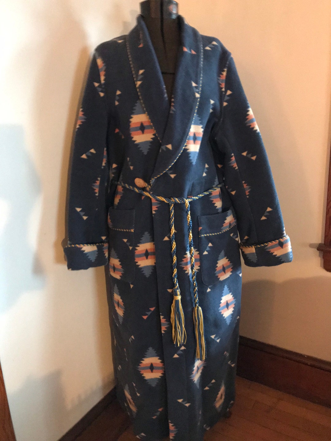 Vintage Ralph Lauren Indian Blanket Robe Coat Southwestern Western ...