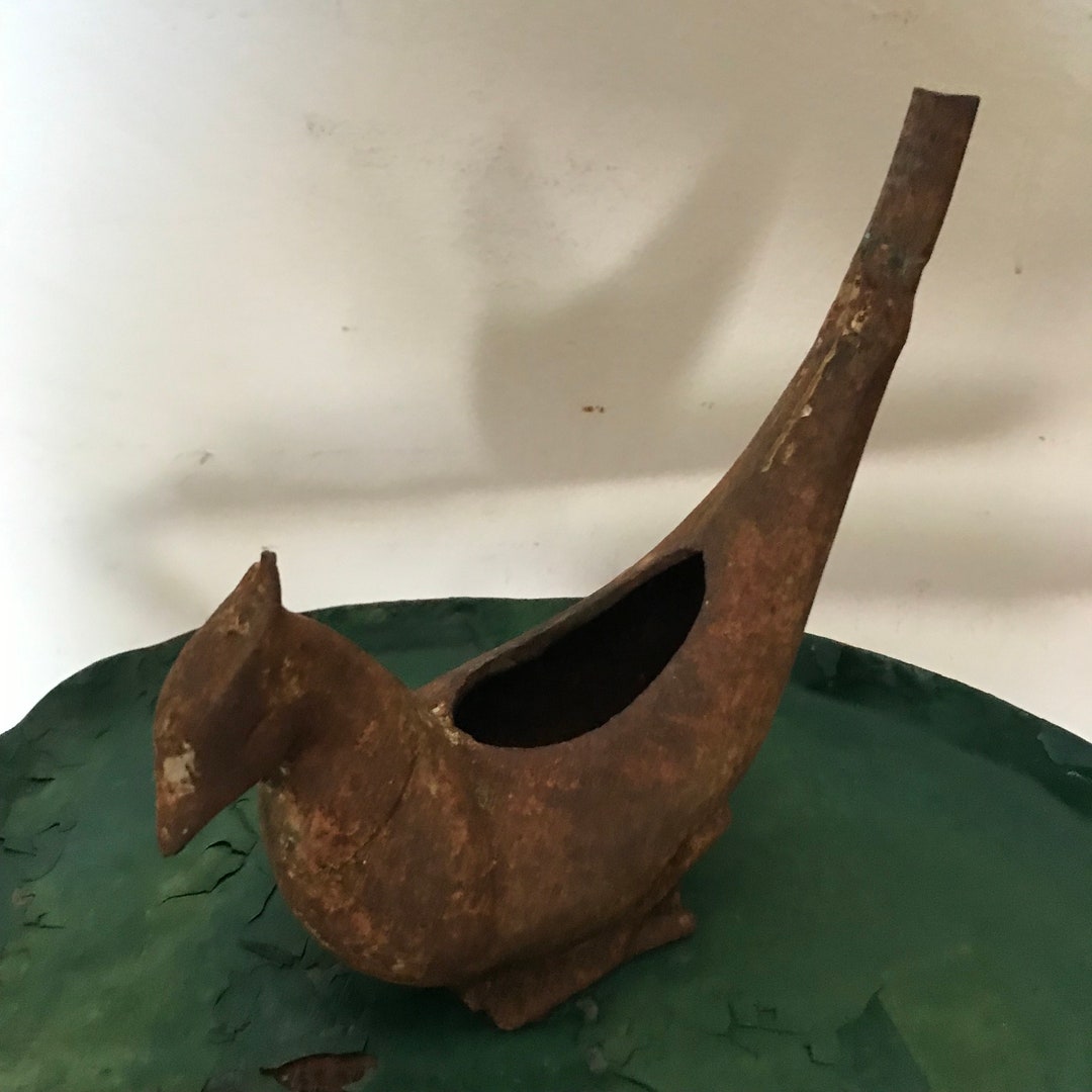 Antique Iron Bird Urn Mid Century Planter Garden Fragment Rusted - Etsy