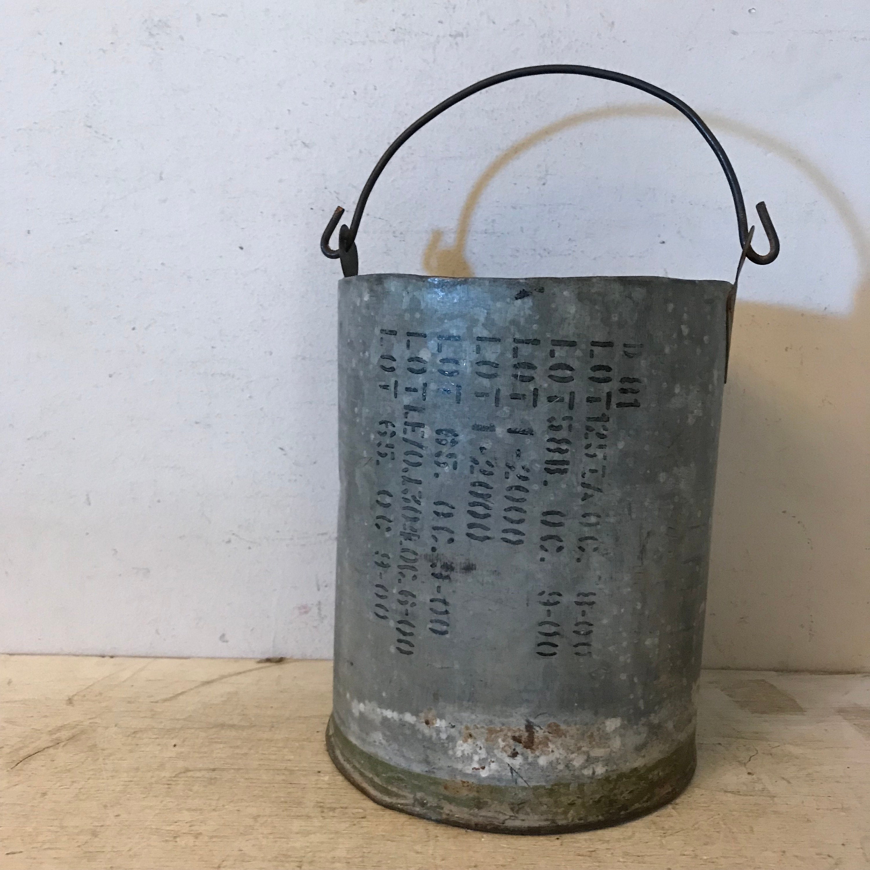 Antique Industrial Zinc Bucket Planter Garden Farming Farmhouse ...