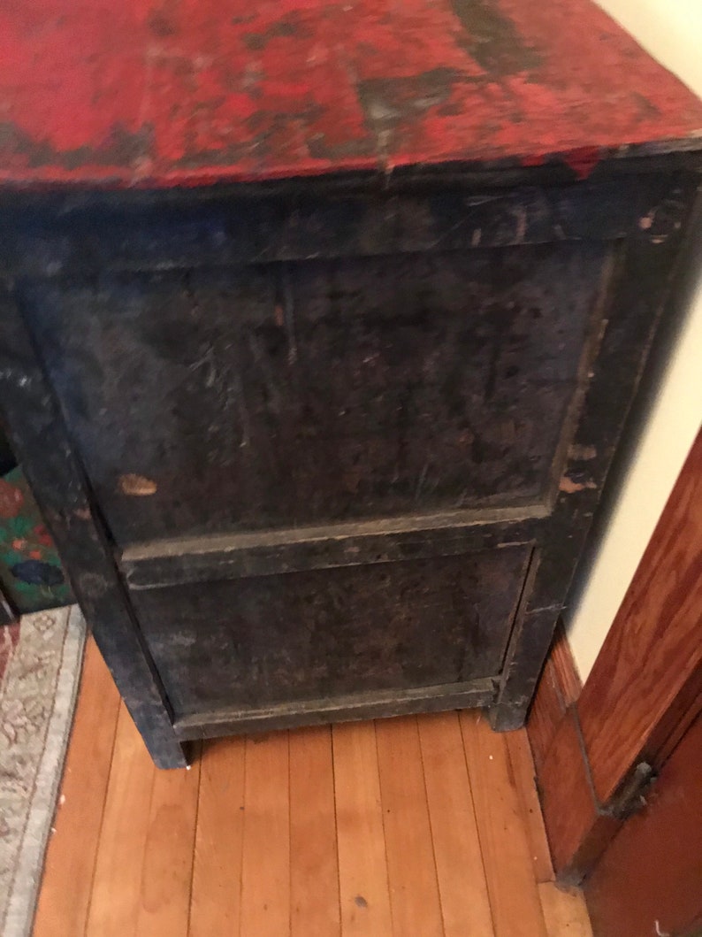 Antique Tibetan Chest Cabinet Furniture Tribal Polychrome Primitive ...