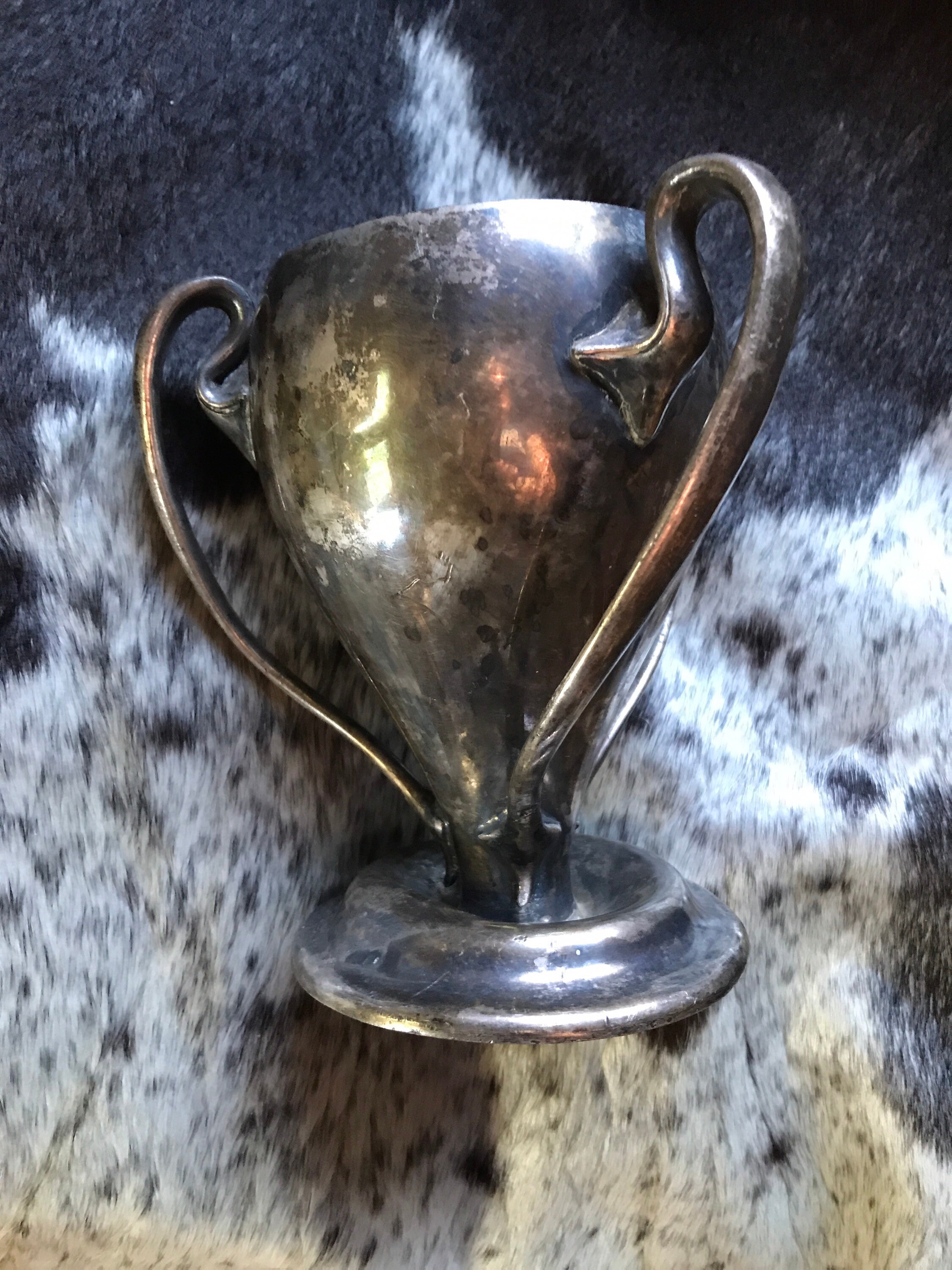 Antique Bowling Trophy, Silver Plate, Cup Trophy, 1914 Memorabilia, Sports, Trophy, Award ...