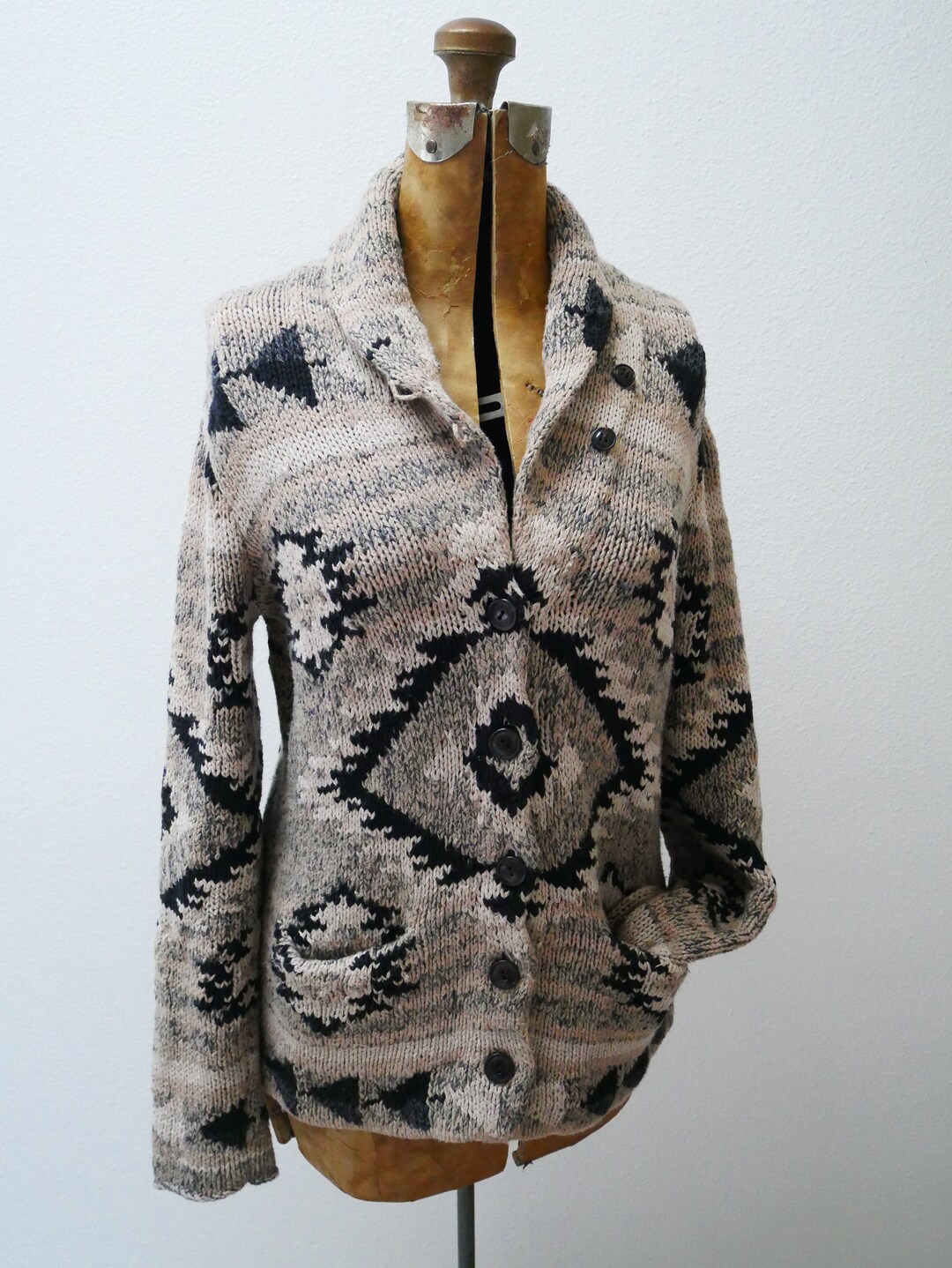 Ralph Lauren Hand Knit Sweater Indian Blanket Cardigan Shawl Sweater ...
