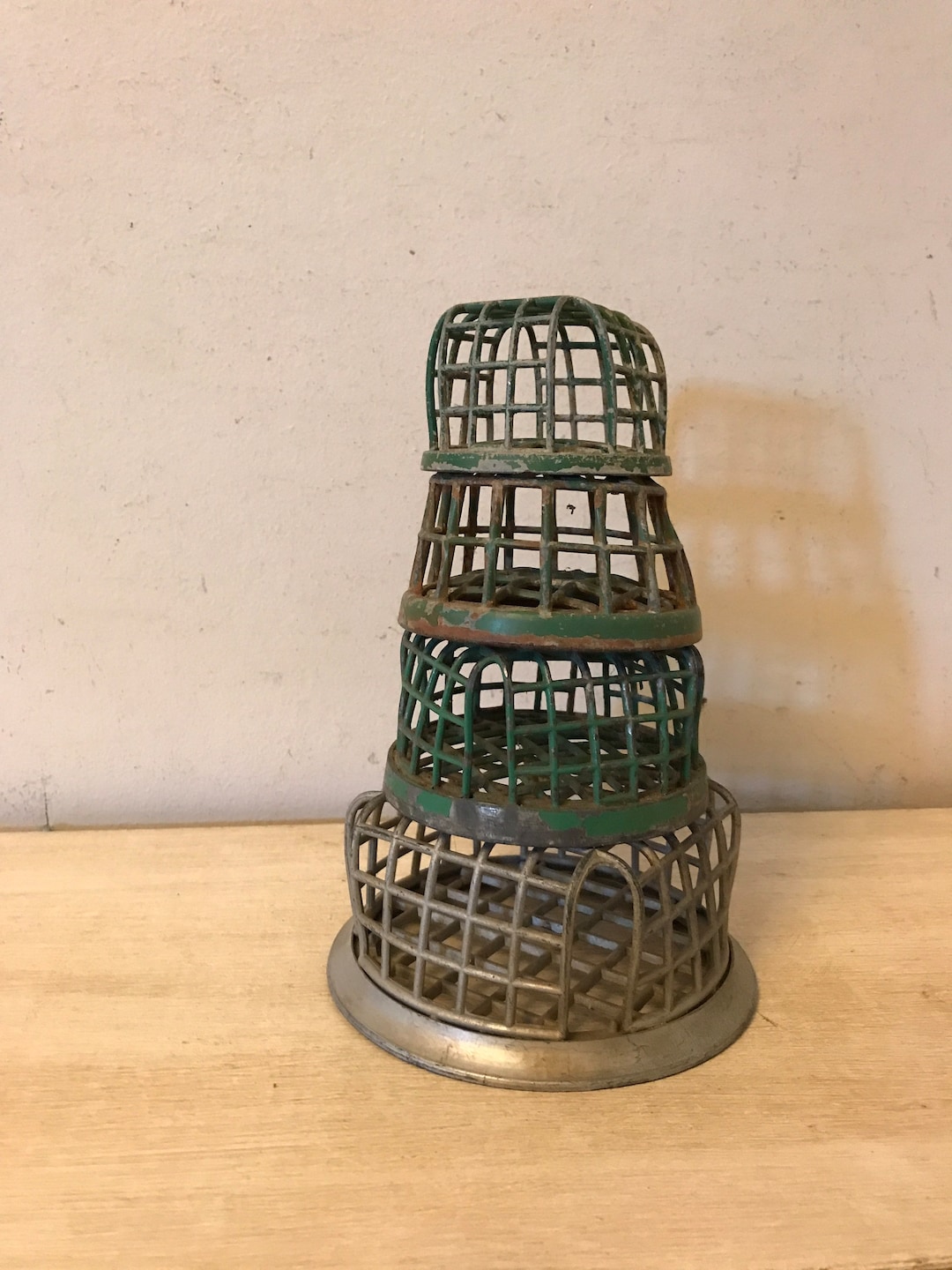 Antique Flower Frog Industrial Flower Frogs Metal Cage Tower Wire ...