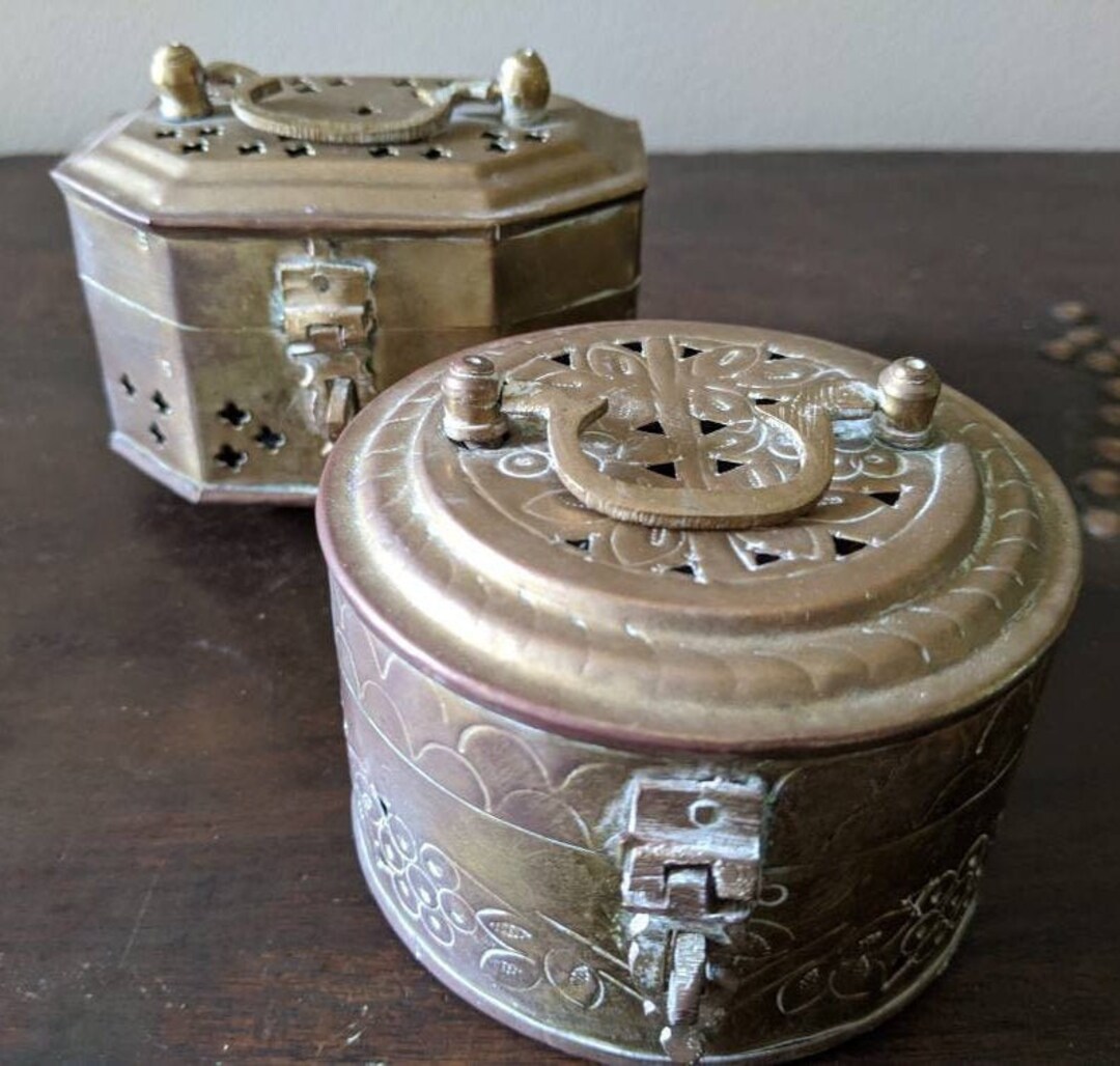 Antique Brass Cricket Boxes, Indian, Trinket Mid Century - Etsy