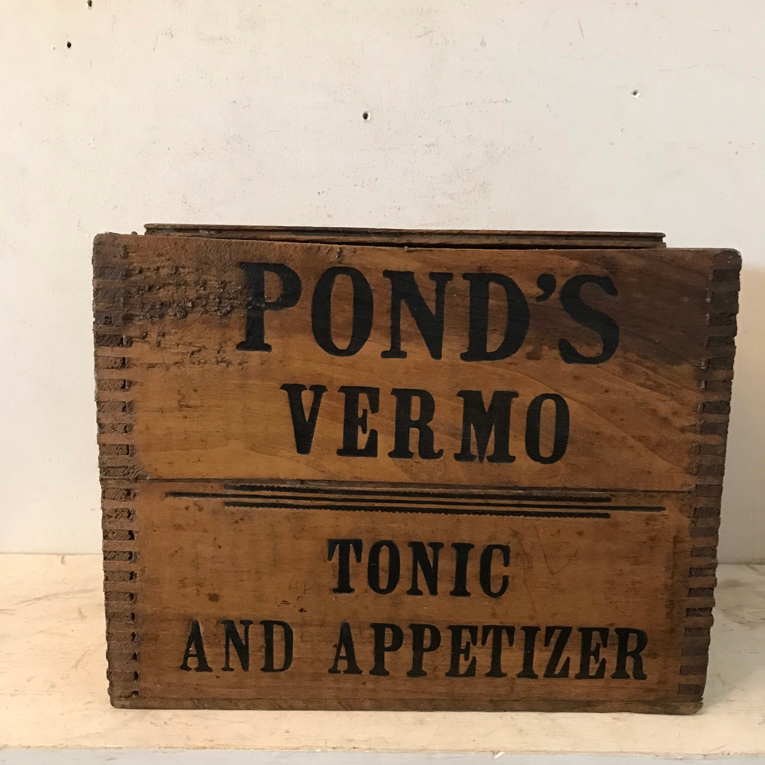 Antique Bitters Crate Primitive Wooden Medicine Vermo Ponds Liquor Box ...