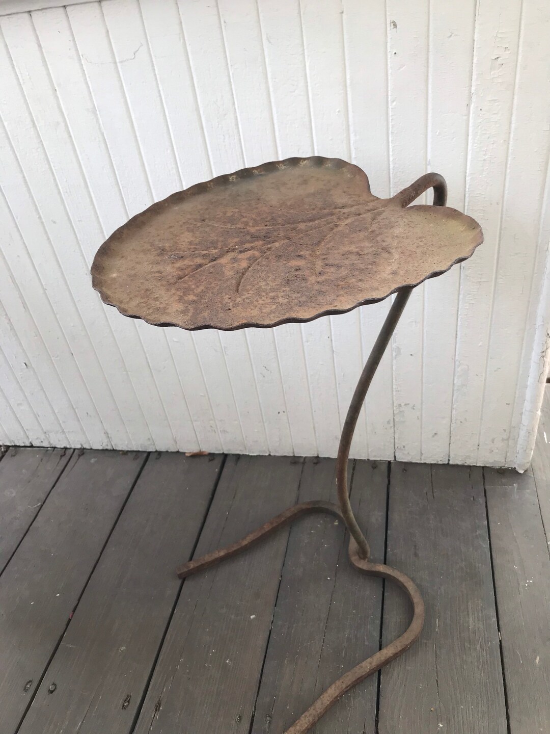 Antique Mid Century Salterini Table Lily Pad Table Garden Table Leaf ...