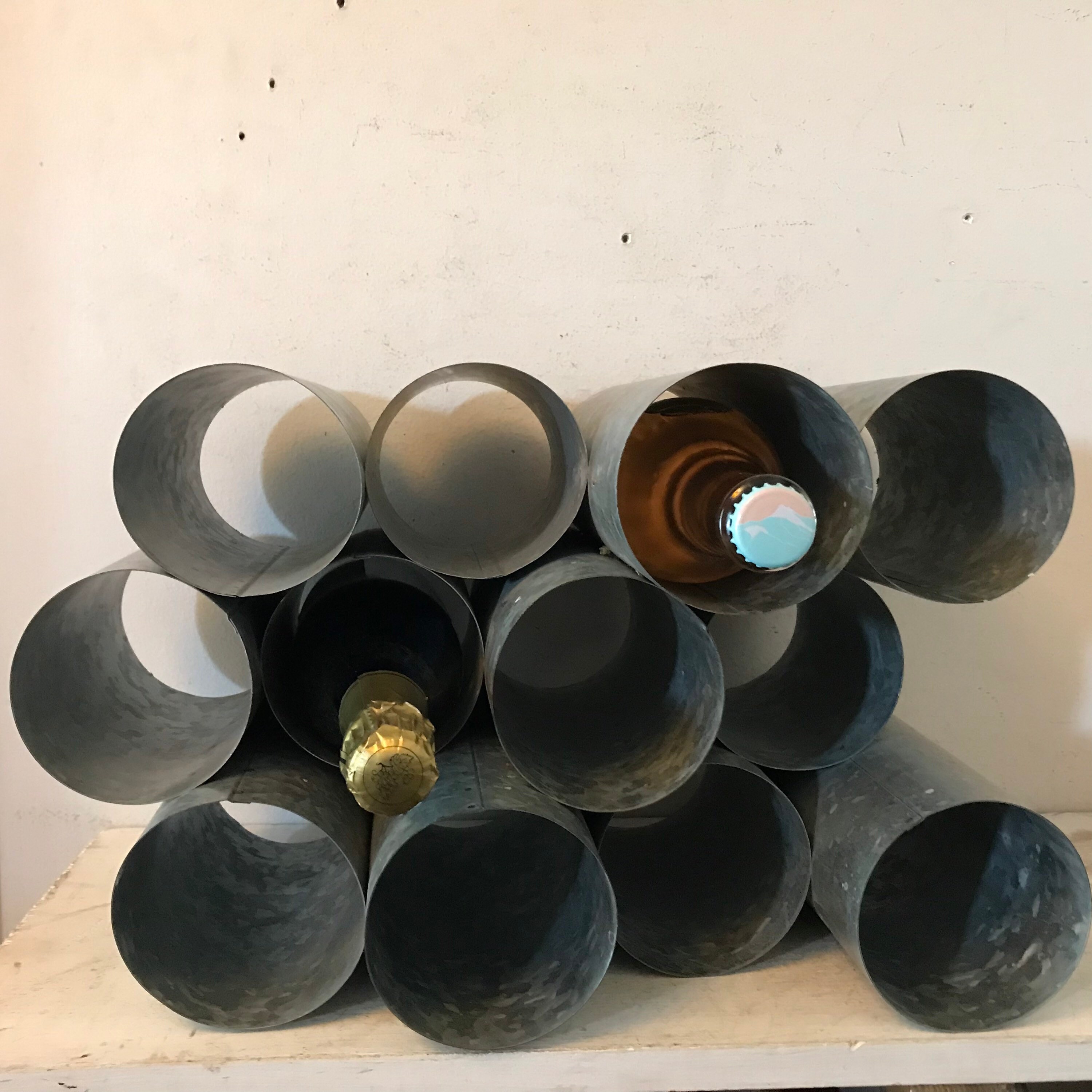 Antique French Wine Rack Mid Century Modern Zinc Metal Wine Rack ...