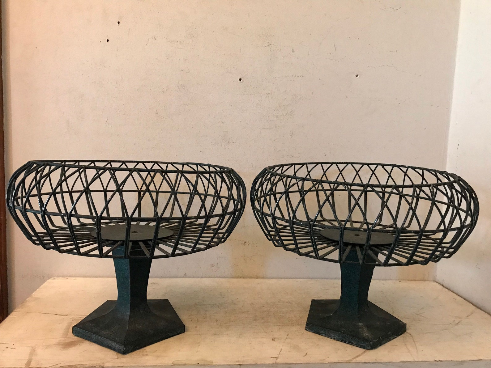 Antique French Tole Urns Art Deco Wire Urns Mid Century Stylized ...