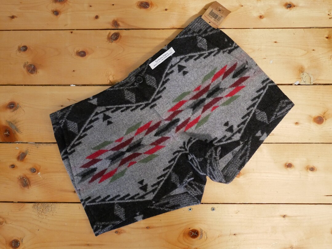 Vintage Pendleton Wool Shorts Southwestern Woolen Mills Blanket Pattern ...