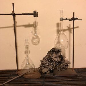 Antique Science Lab Stand Lab Beaker Lab Vase Glass Industrial Iron ...