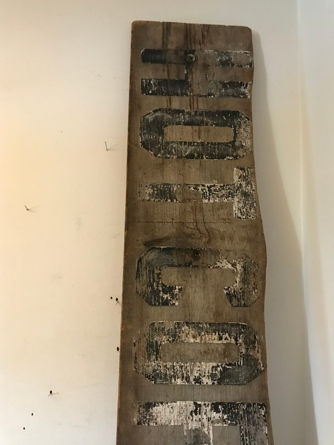 Antique Wood Sign Hot Coffee Take Out Sign Road Side Stand Mid Century ...