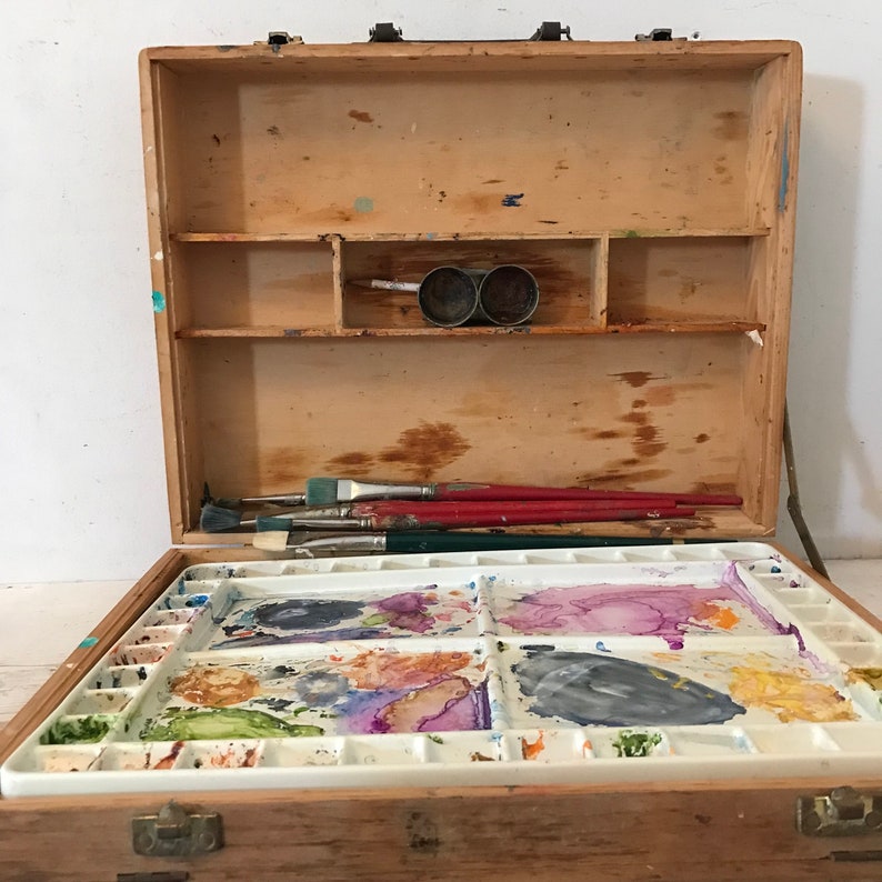 Antique Artists Palette Painters Box Palette Art Tools Wood Paint ...