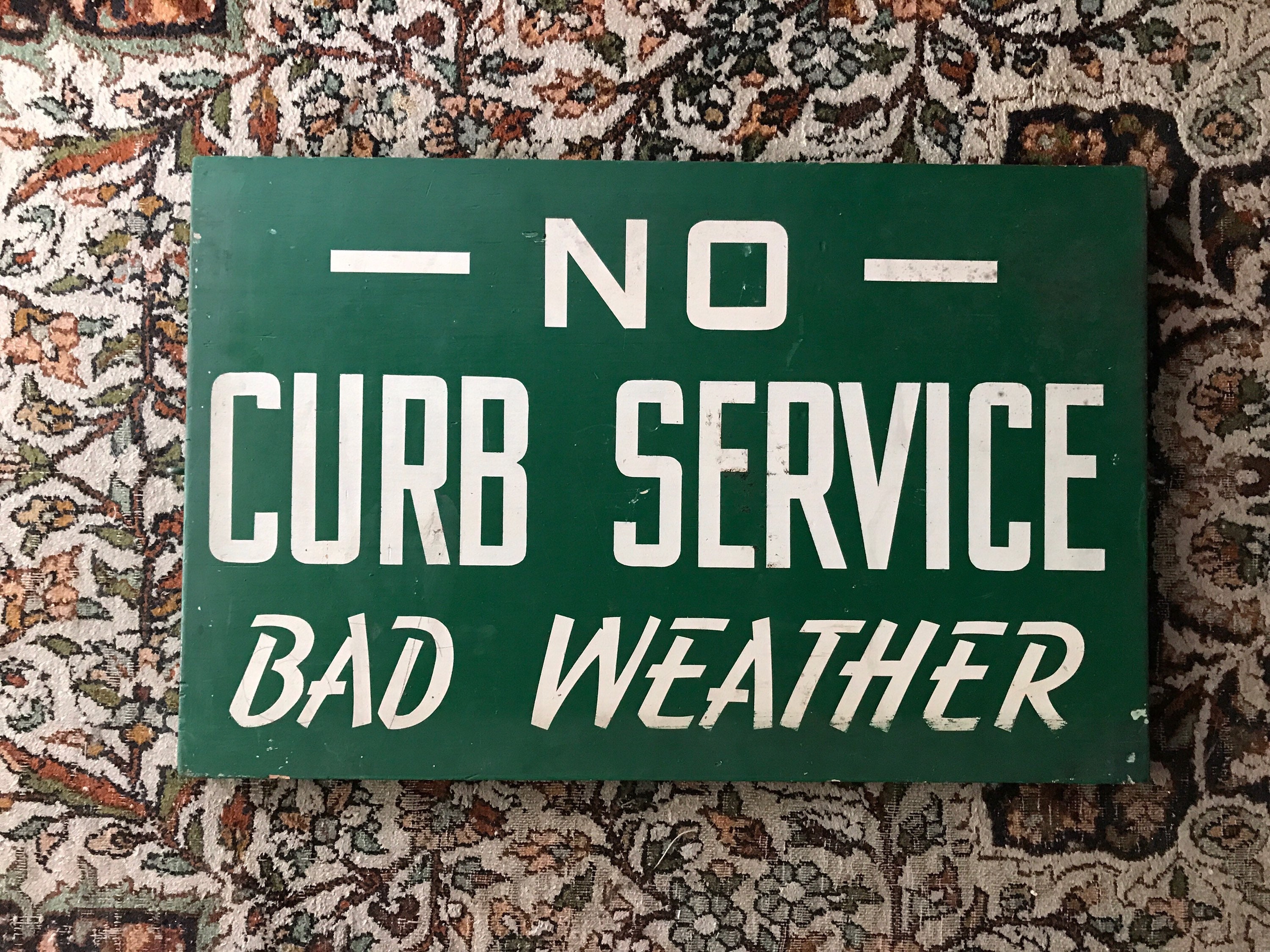Antique Wood Sign Curb Service Take Out Sign Painted Road Side Stand ...