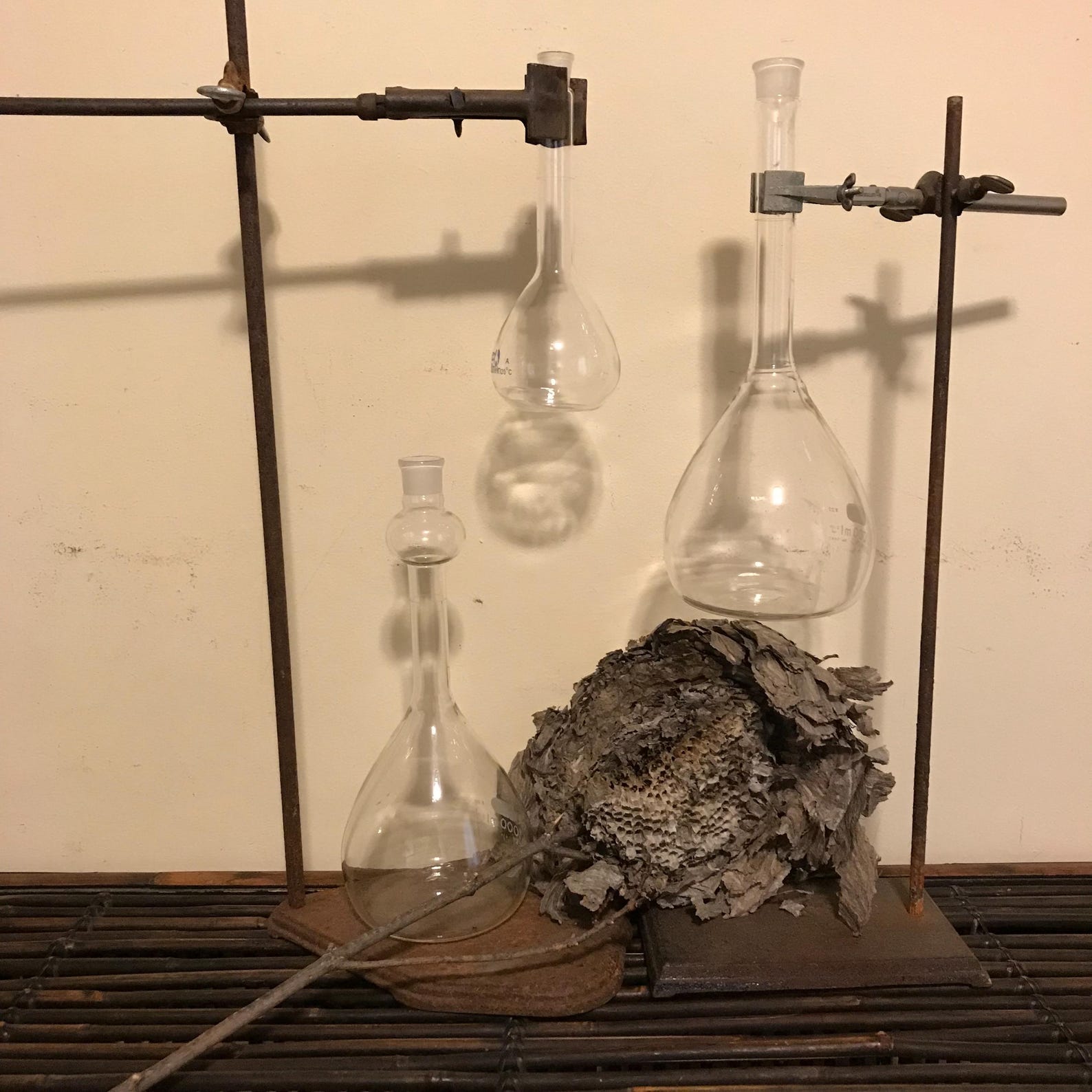 Antique Science Lab Stand Lab Beaker Lab Vase Glass Industrial Iron ...